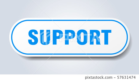 support sign. support rounded blue sticker. - Stock Illustration ...