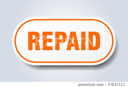 repaid sign. repaid rounded orange sticker. repaid - Stock Illustration ...