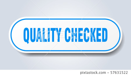 quality checked sign. quality checked rounded blue - Stock Illustration ...