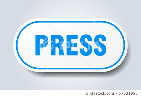 press sign. press rounded blue sticker. press - Stock Illustration ...