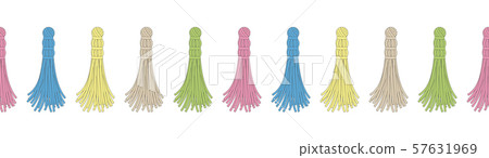 Tassels horizontal seamless border pattern... - Stock Illustration ...