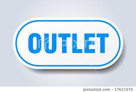 outlet sign. outlet rounded blue sticker. outlet - Stock Illustration ...