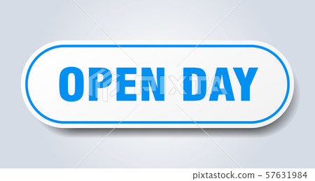 open day sign. open day rounded blue sticker. open - Stock Illustration ...