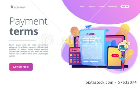 Payment terms concept landing page - Stock Illustration [57632074] - PIXTA