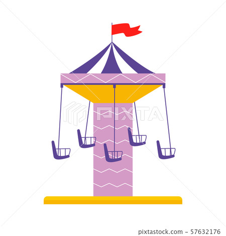 Isolated cartoon carousel with empty seats -... - Stock Illustration ...