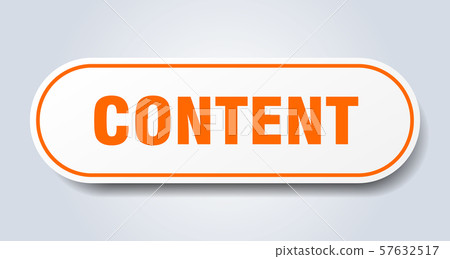content sign. content rounded orange sticker.-插圖素材 [57632517] - PIXTA圖庫