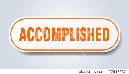 accomplished sign. accomplished rounded orange - Stock Illustration ...