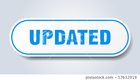 updated sign. updated rounded blue sticker. - Stock Illustration ...