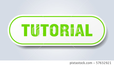 tutorial sign. tutorial rounded green sticker. - Stock Illustration ...