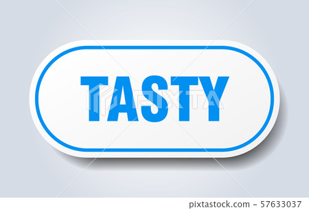 tasty sign. tasty rounded blue sticker. tasty - Stock Illustration ...