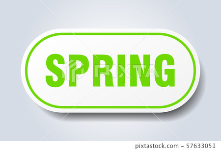 spring sign. spring rounded green sticker. spring - Stock Illustration ...