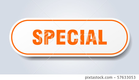 special sign. special rounded orange sticker. - Stock Illustration ...