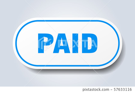 paid sign. paid rounded blue sticker. paid - Stock Illustration ...