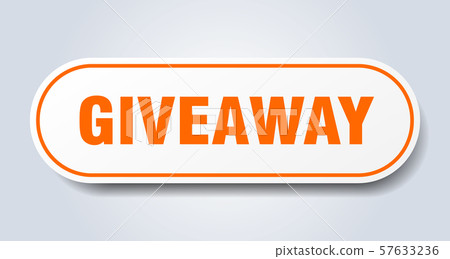 giveaway sign. giveaway rounded orange sticker. - Stock Illustration ...