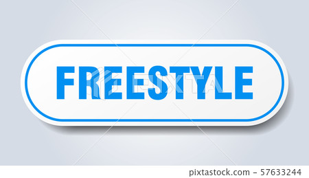 freestyle sign. freestyle rounded blue sticker. - Stock Illustration ...