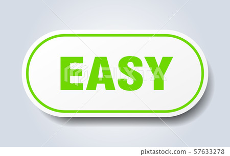 easy sign. easy rounded green sticker. easy - Stock Illustration ...