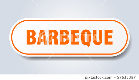 barbeque sign. barbeque rounded orange sticker. - Stock Illustration ...
