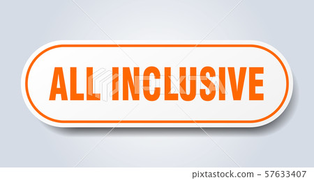 all inclusive sign. all inclusive rounded orange - Stock Illustration ...