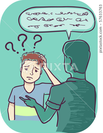 Teen Boy Unable To Understand And Communicate Well - Stock Illustration ...