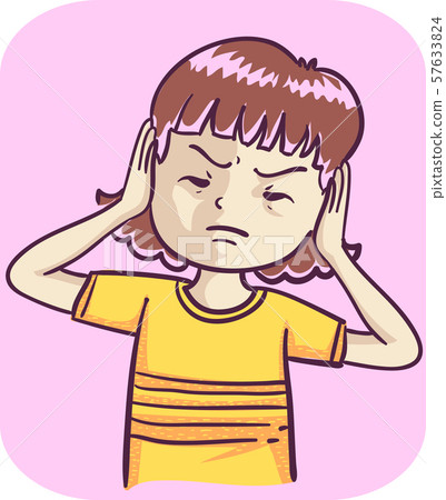 Kid Girl Do Not Listen Illustration - Stock Illustration [57633824] - PIXTA