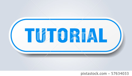 tutorial sign. tutorial rounded blue sticker. - Stock Illustration ...