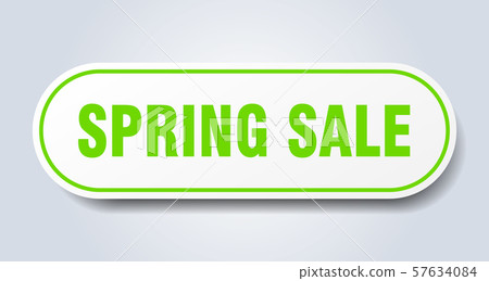 spring sale sign. spring sale rounded green-插圖素材 [57634084] - PIXTA圖庫