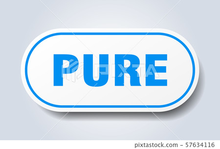 pure sign. pure rounded blue sticker. pure - Stock Illustration ...