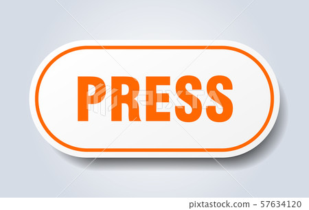 press sign. press rounded orange sticker. press - Stock Illustration ...