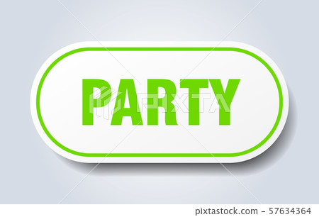 party sign. party rounded green sticker. party - Stock Illustration ...