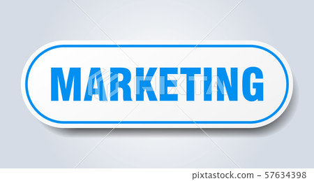 marketing sign. marketing rounded blue sticker. - Stock Illustration ...