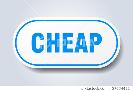 cheap sign. cheap rounded blue sticker. cheap - Stock Illustration ...