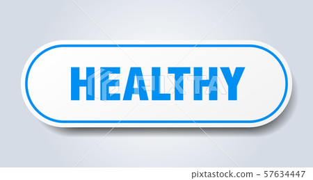 healthy sign. healthy rounded blue sticker. - Stock Illustration ...