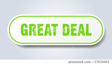 great deal sign. great deal rounded green sticker. - Stock Illustration ...