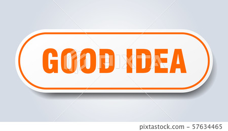 good idea sign. good idea rounded orange sticker. - Stock Illustration ...