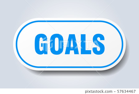 goals sign. goals rounded blue sticker. goals - Stock Illustration ...
