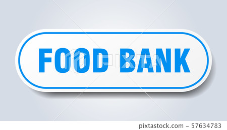 food bank sign. food bank rounded blue sticker. - Stock Illustration ...