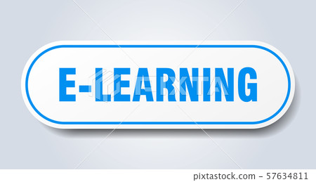 e-learning sign. e-learning rounded blue sticker. - Stock Illustration ...