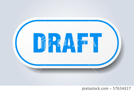 draft sign. draft rounded blue sticker. draft - Stock Illustration ...