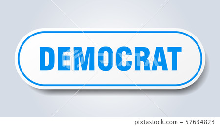 democrat sign. democrat rounded blue sticker. - Stock Illustration ...