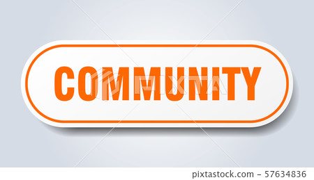 community sign. community rounded orange sticker. - Stock Illustration ...