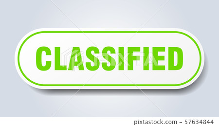 classified sign. classified rounded green sticker. - Stock Illustration ...