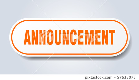announcement sign. announcement rounded orange - Stock Illustration ...