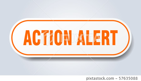 action alert sign. action alert rounded orange - Stock Illustration ...