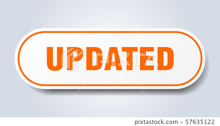 updated sign. updated rounded orange sticker. - Stock Illustration ...