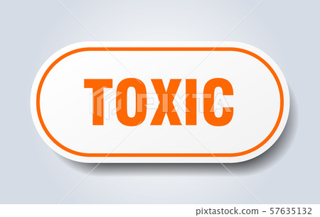 toxic sign. toxic rounded orange sticker. toxic-插圖素材 [57635132] - PIXTA圖庫