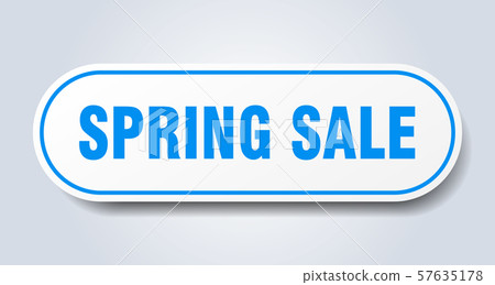 spring sale sign. spring sale rounded blue - Stock Illustration ...