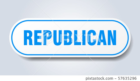 republican sign. republican rounded blue sticker. - Stock Illustration ...