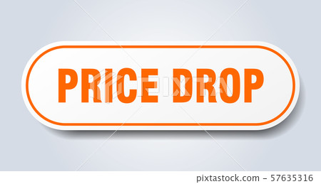 price drop sign. price drop rounded orange - Stock Illustration ...
