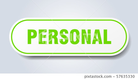 personal sign. personal rounded green sticker. - Stock Illustration ...