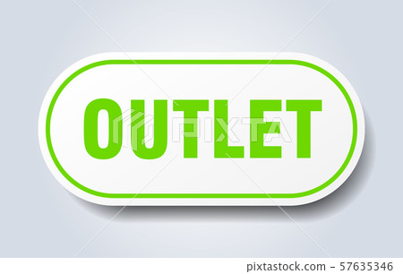 outlet sign. outlet rounded green sticker. outlet - Stock Illustration ...